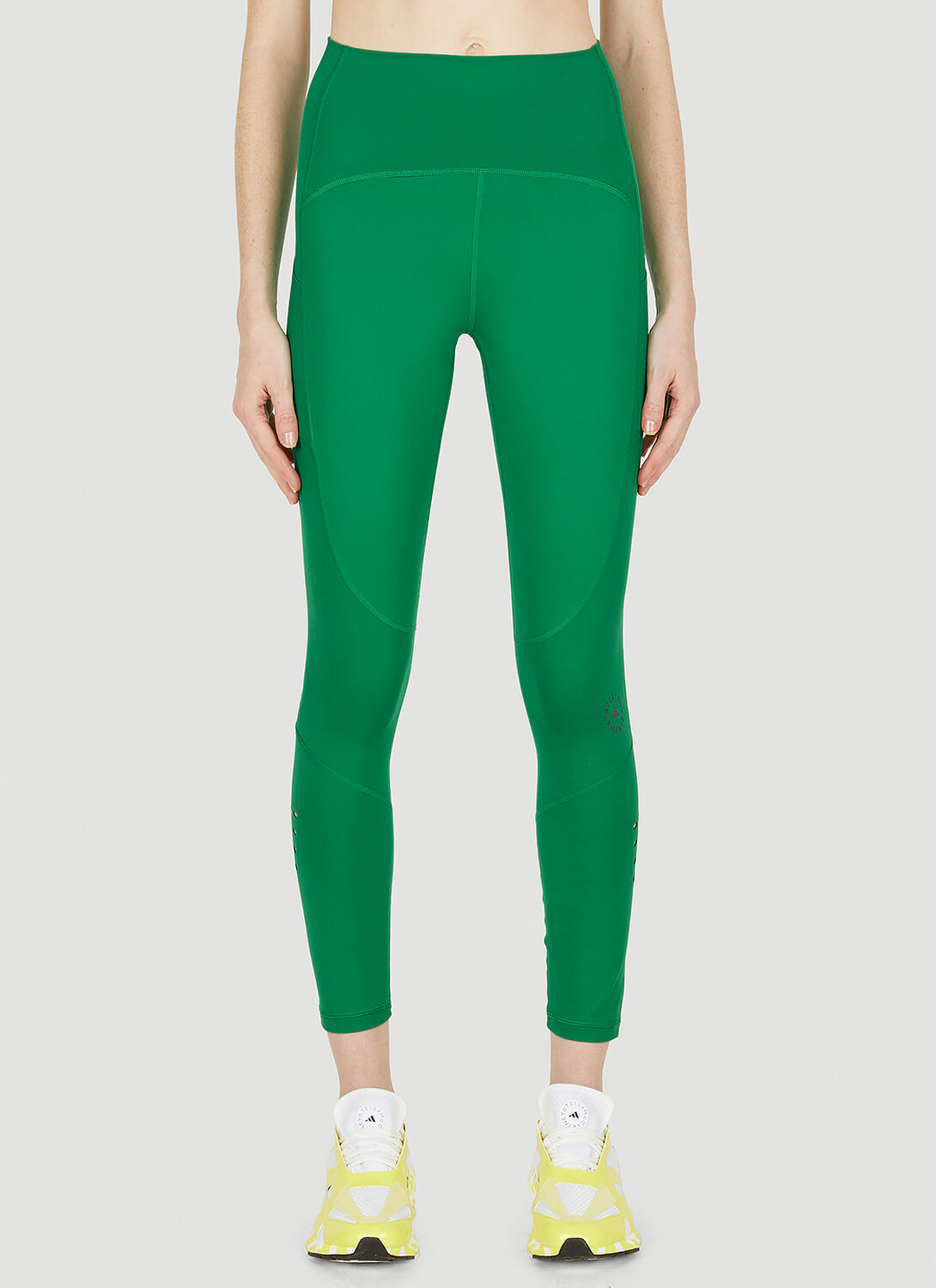 Adidas By Stella Mccartney Logo Print Leggings In Green | ModeSens