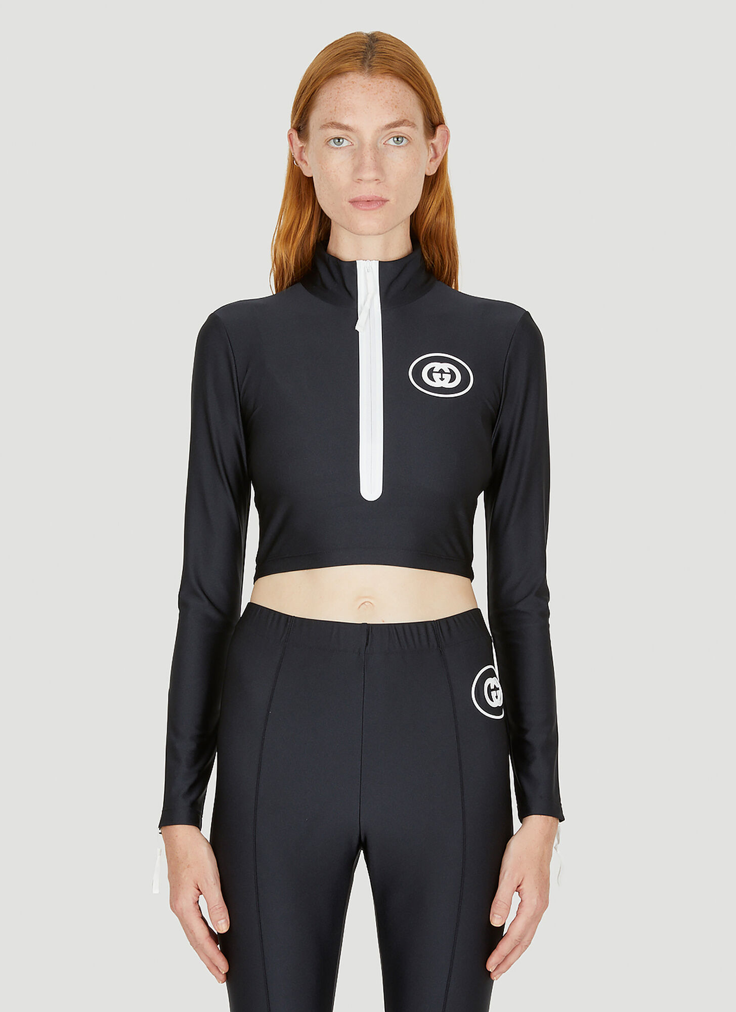Gucci Sparkling Long Sleeve Track Top Female Black | ModeSens