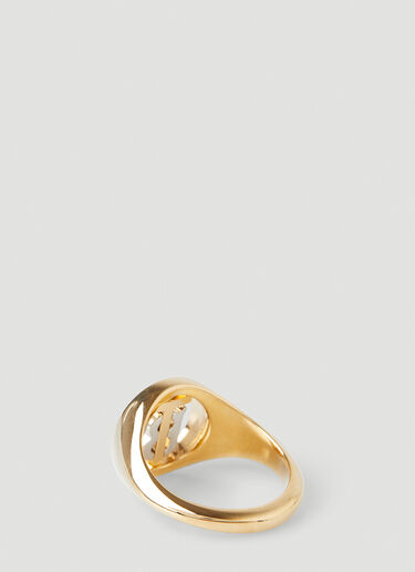 Burberry Logo Cut Out Signet Ring in Gold | LN-CC