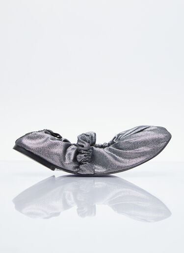 GANNI Unisex Scrunchie Ballerina Flats in Silver | LN-CC®