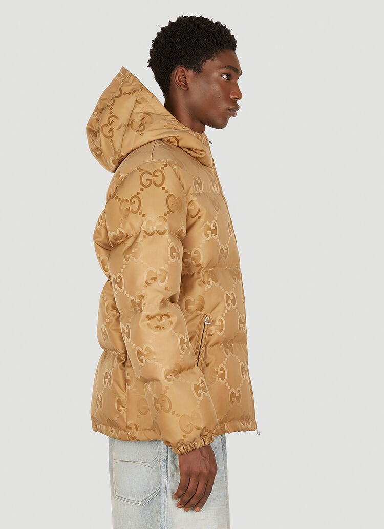 Gucci GG Hooded Puffer Jacket in Beige | LN-CC