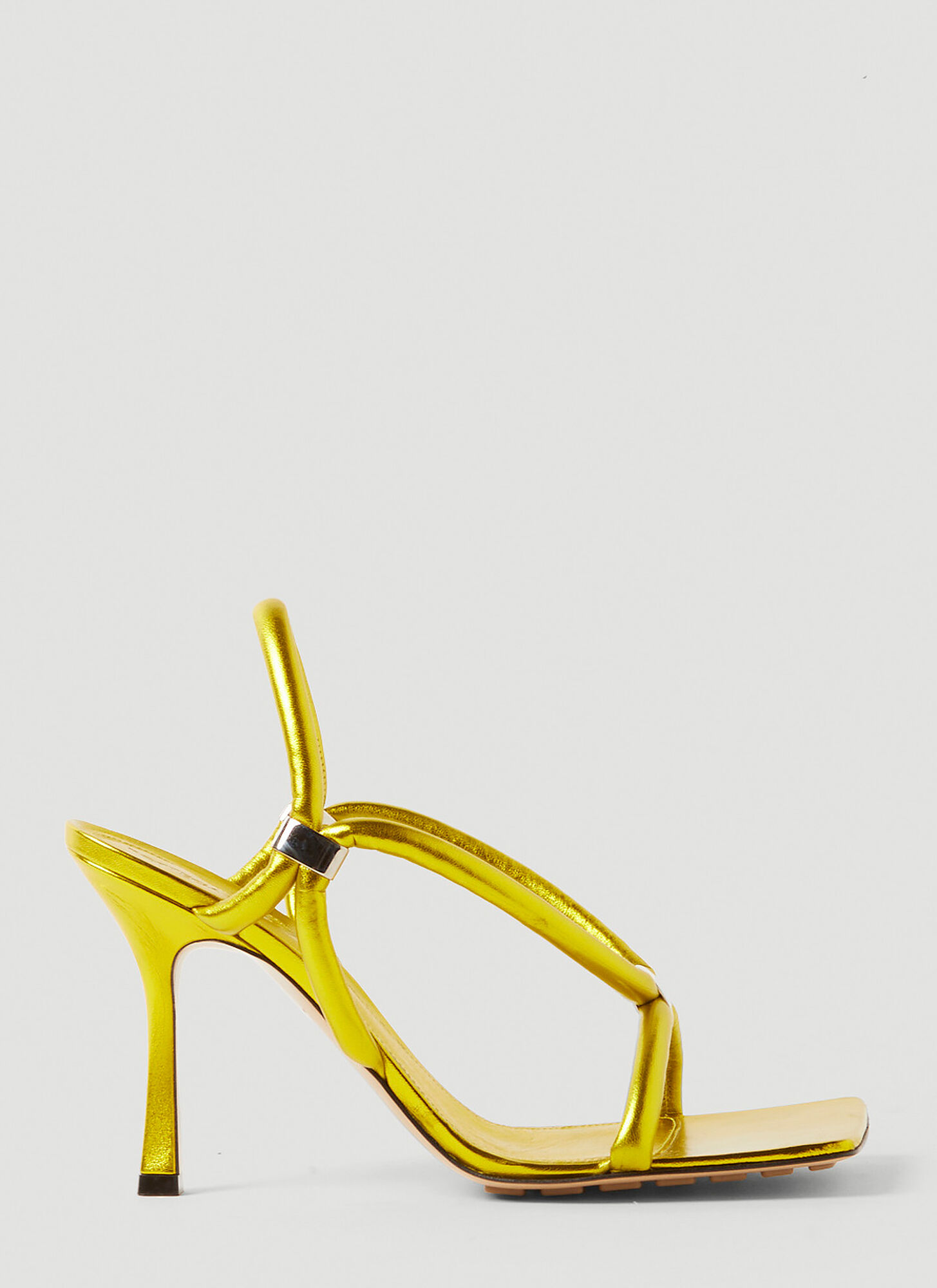 Bottega Veneta Stretch Strap High Heel Sandals In Yellow | ModeSens