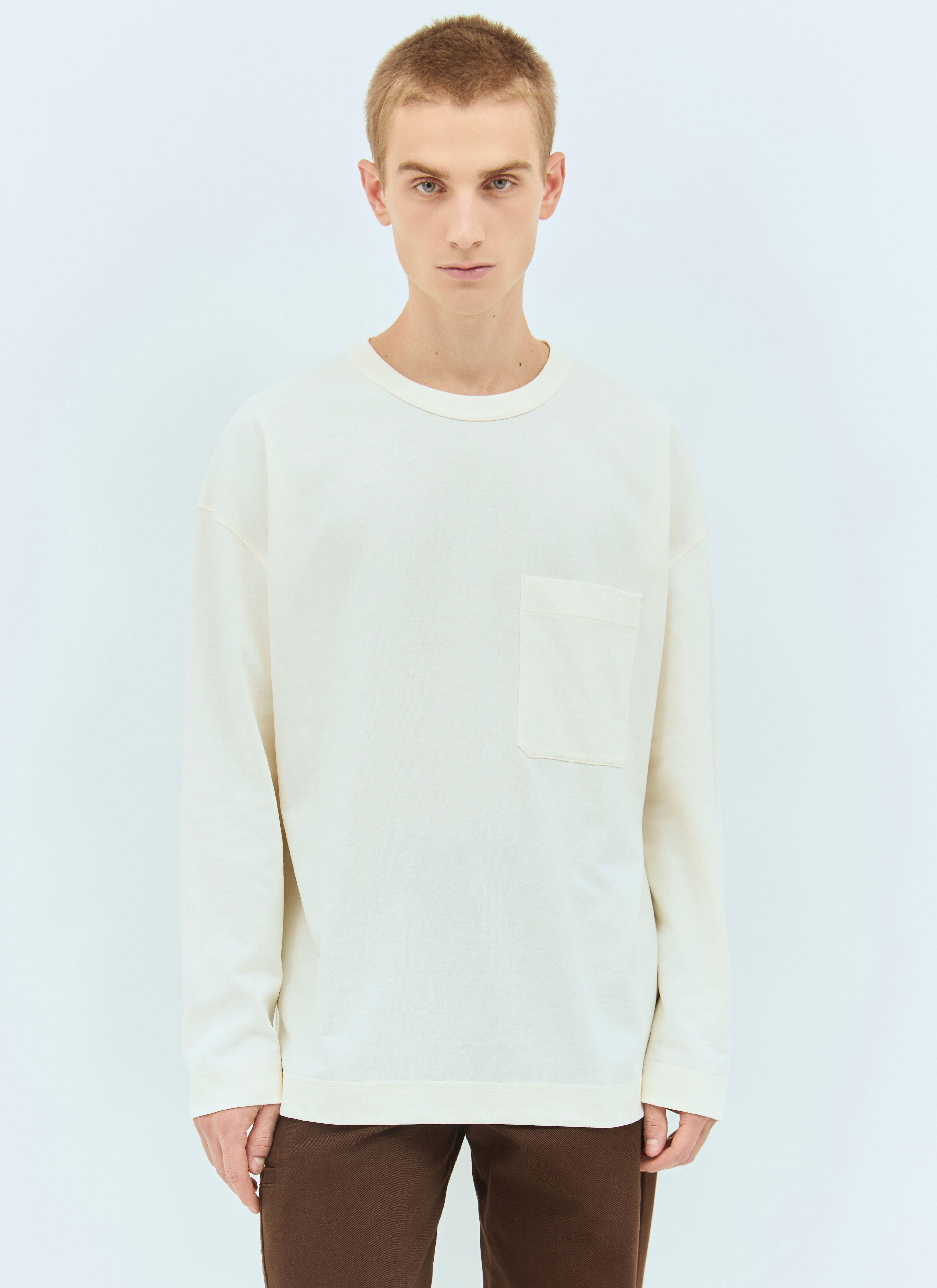 Lemaire Men's' Long Sleeve T-Shirt in Cream | LN-CC® Lemaire Men's' Long Sleeve T-Shirt in Cream | LN-CC®
