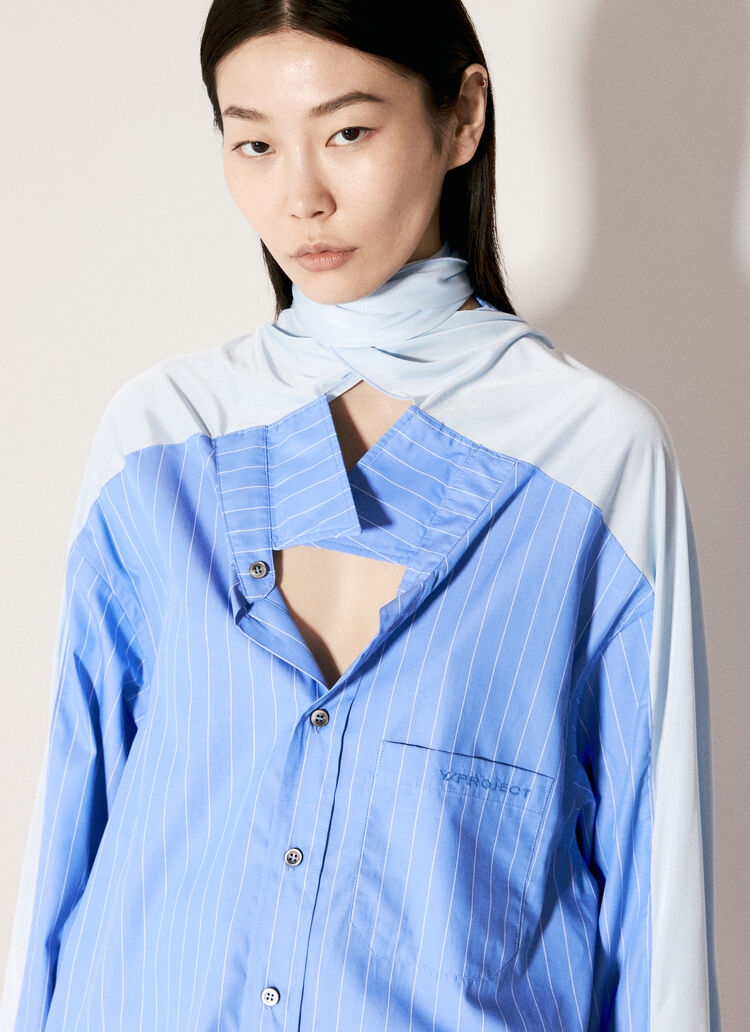 Y/Project Scarf Insert Shirt en Blue pour femme | LN-CC®