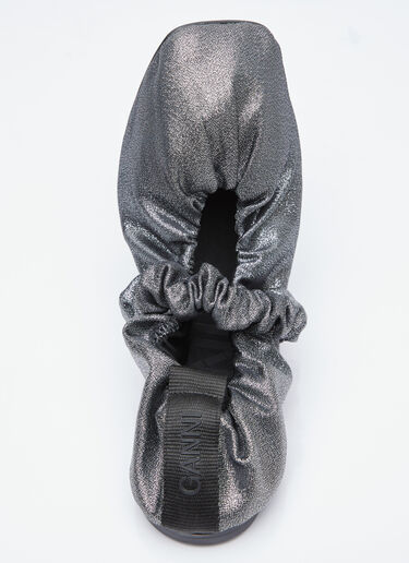 GANNI Unisex Scrunchie Ballerina Flats in Silver | LN-CC®