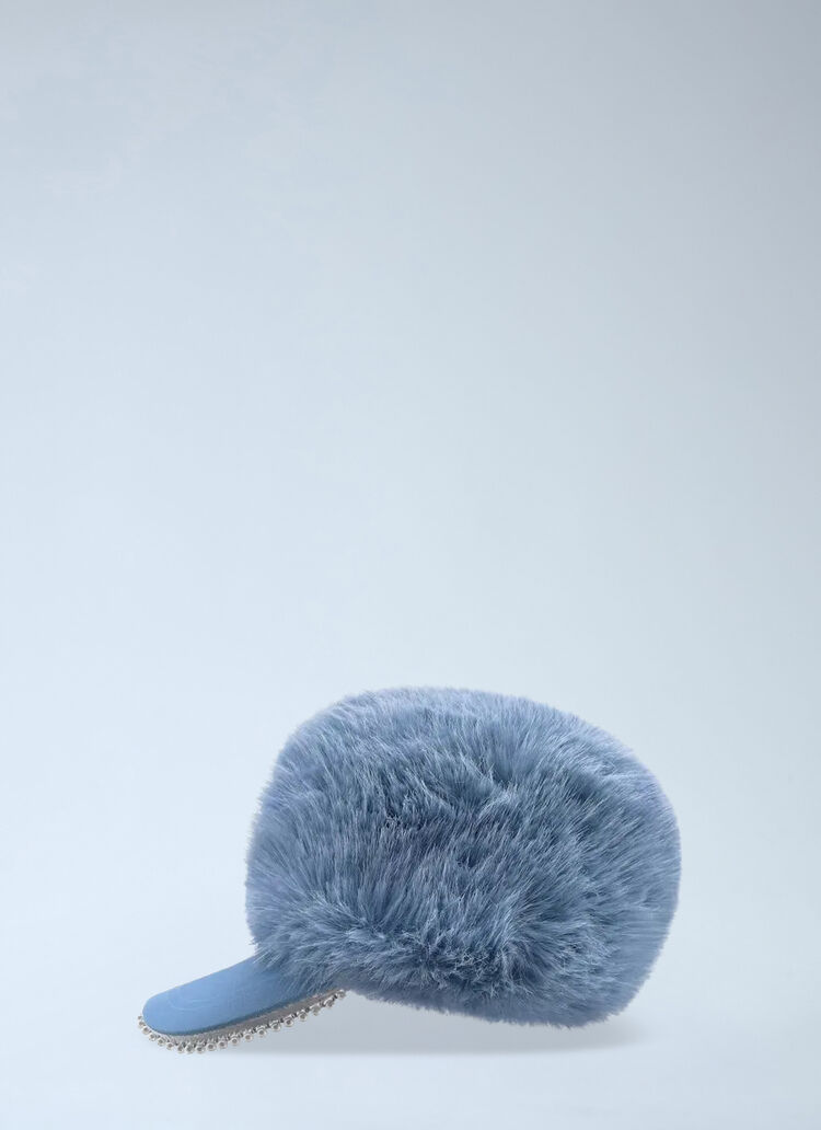 Lovett Women's' Faux Fur Snowball Baseball Cap in Blue | LN-CC®