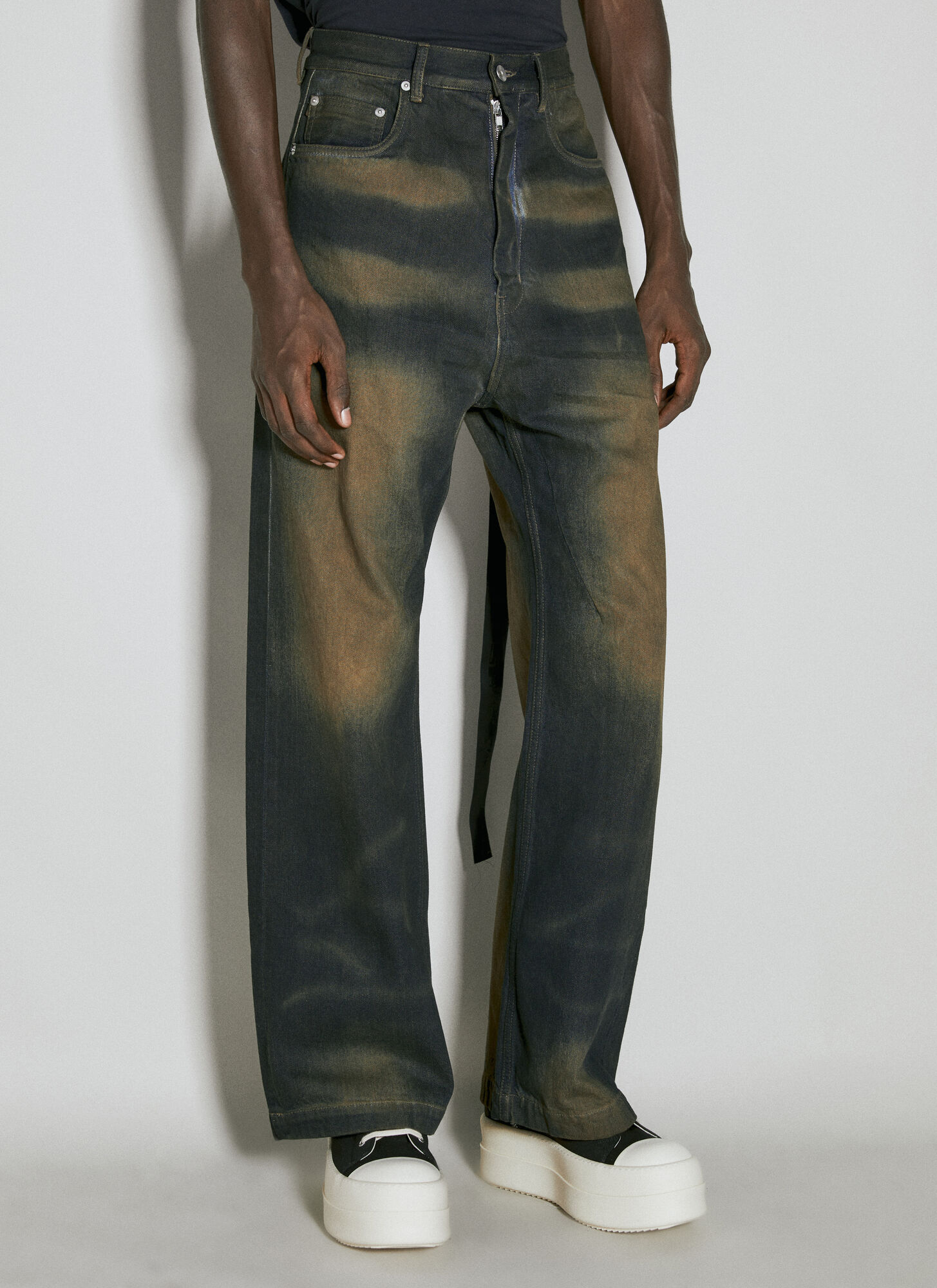 Rick Owens Drkshdw Stained Denim Jeans In Black | ModeSens