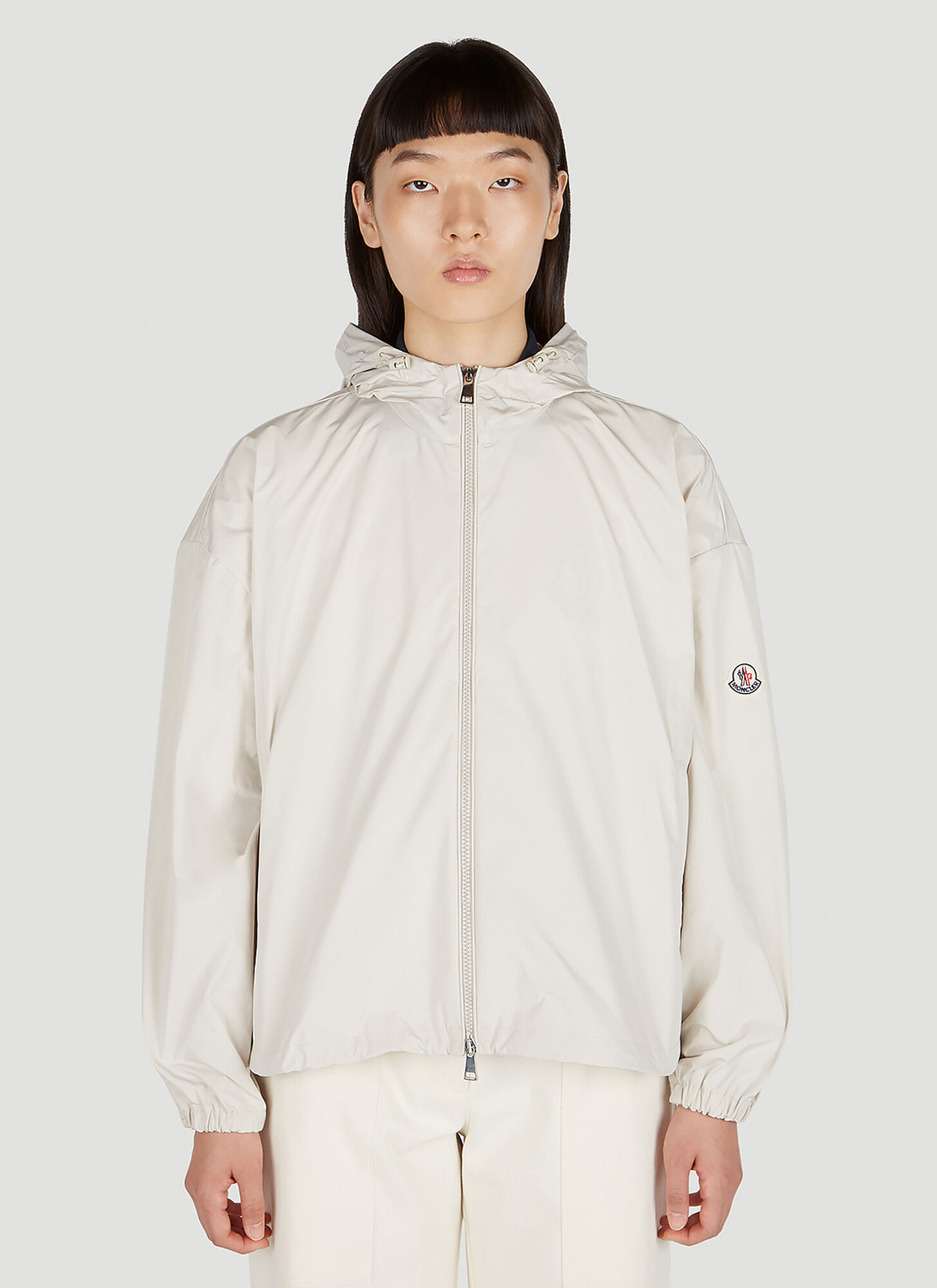 Moncler Tyx Logo-appliqué Rain Jacket In Beige | ModeSens