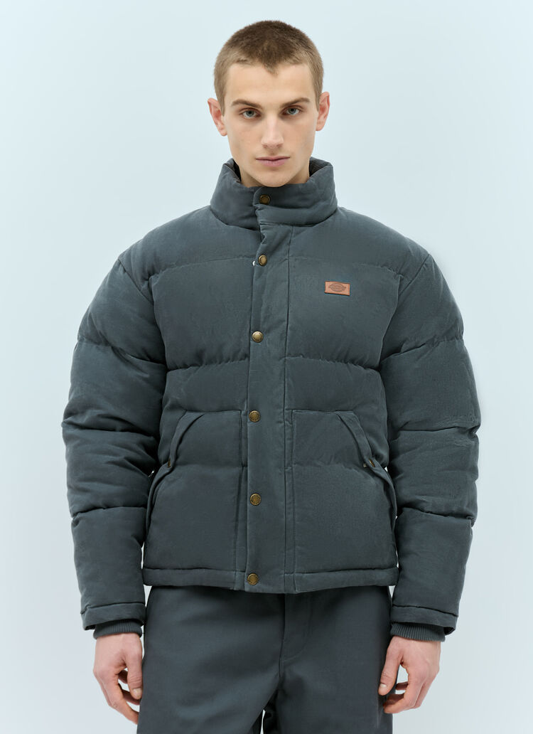 Dickies Men's' Lucas Waxed Puffer Jacket in Grey | LN-CC®