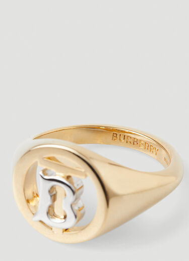Burberry Logo Cut Out Signet Ring in Gold | LN-CC