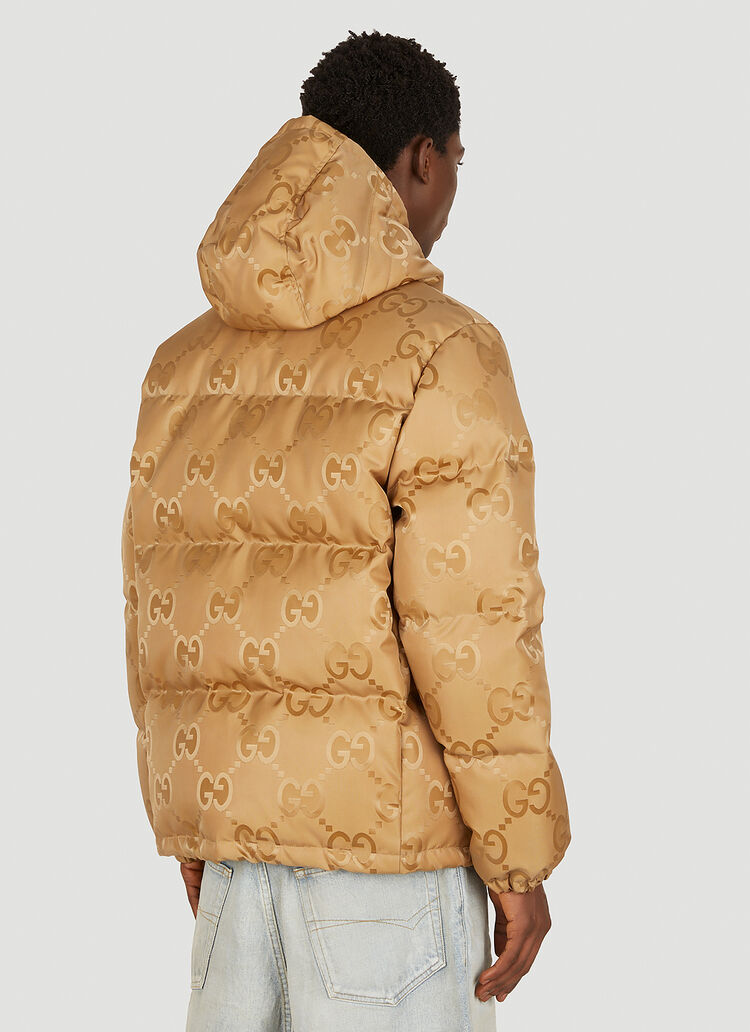 Gucci GG Hooded Puffer Jacket in Beige | LN-CC