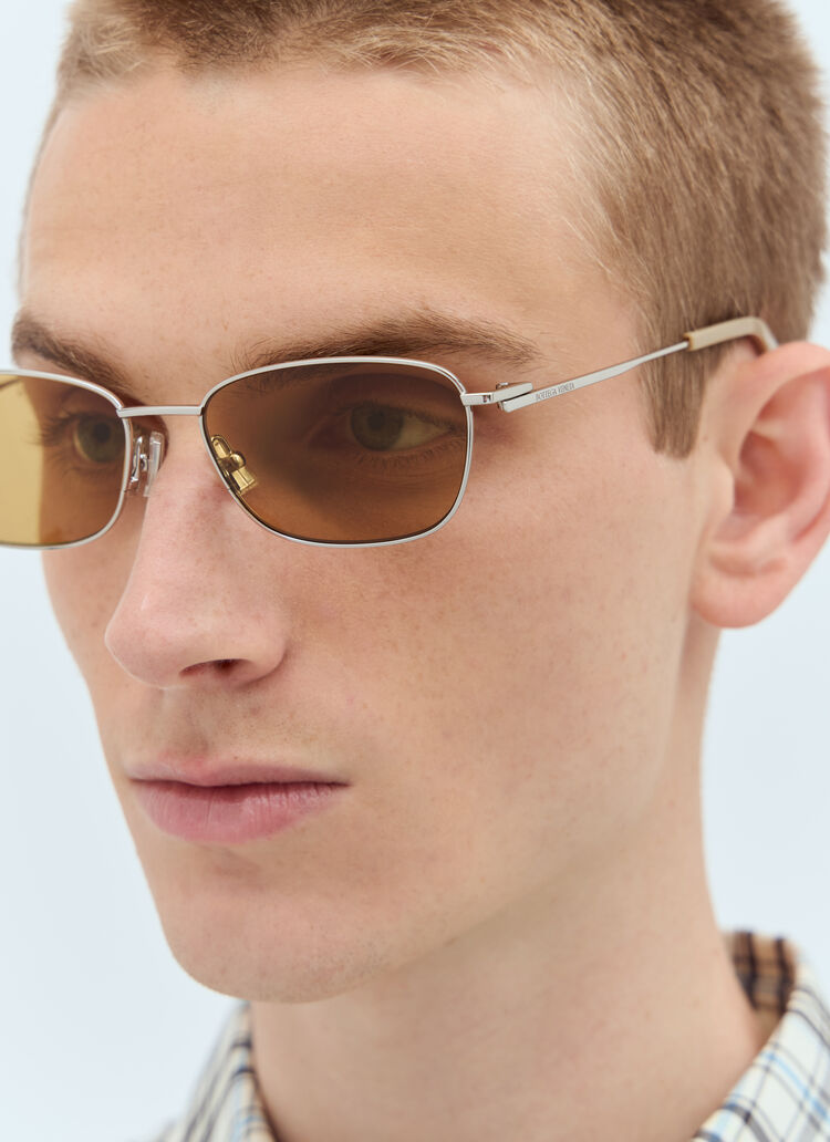 Bottega Veneta Men's' Split Rectangular Sunglasses in Silver | LN-CC®