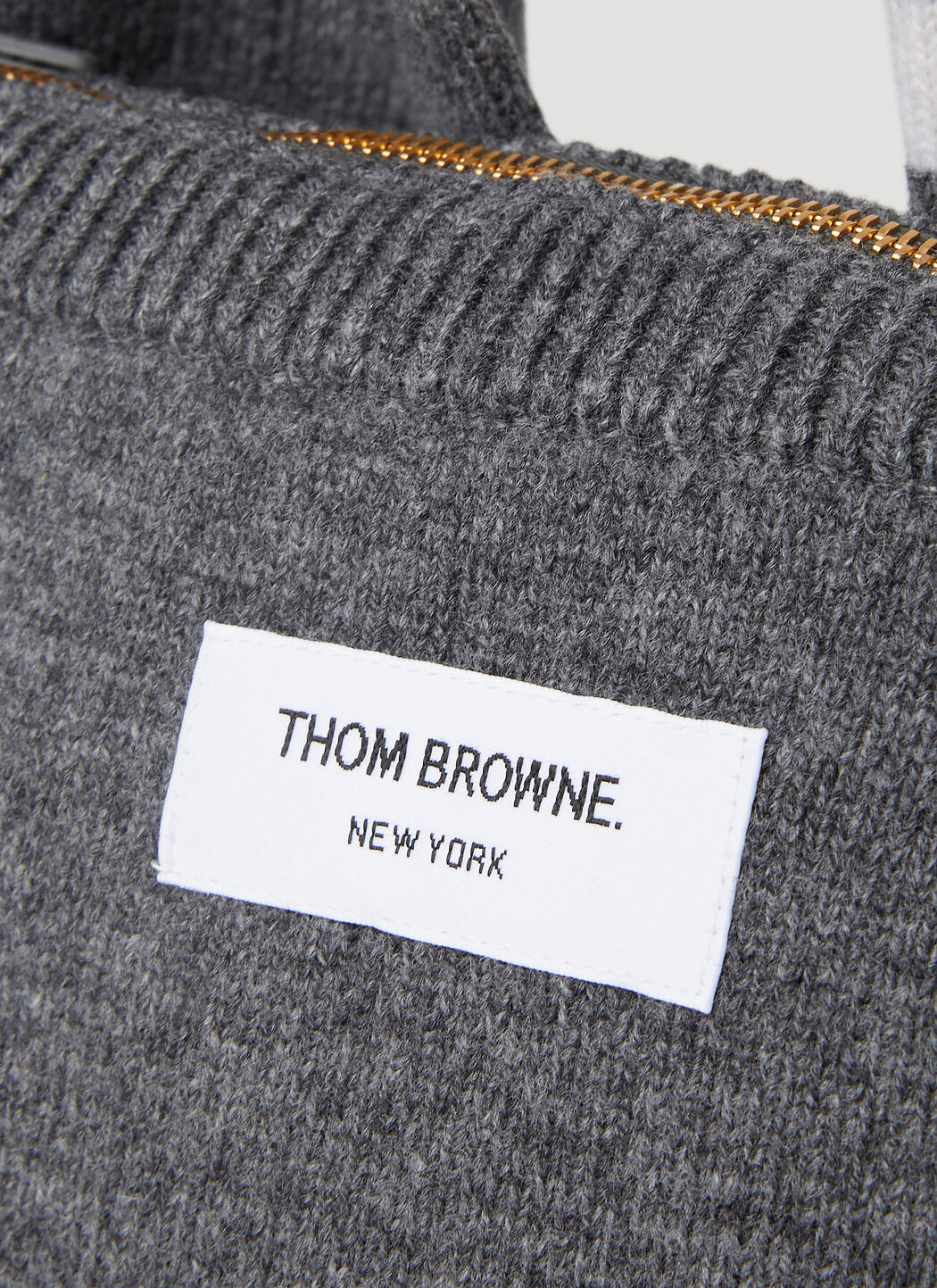 Thom Browne Sweater Shoulder Bag in Grey | LN-CC Thom Browne Sweater Shoulder Bag in Grey | LN-CC