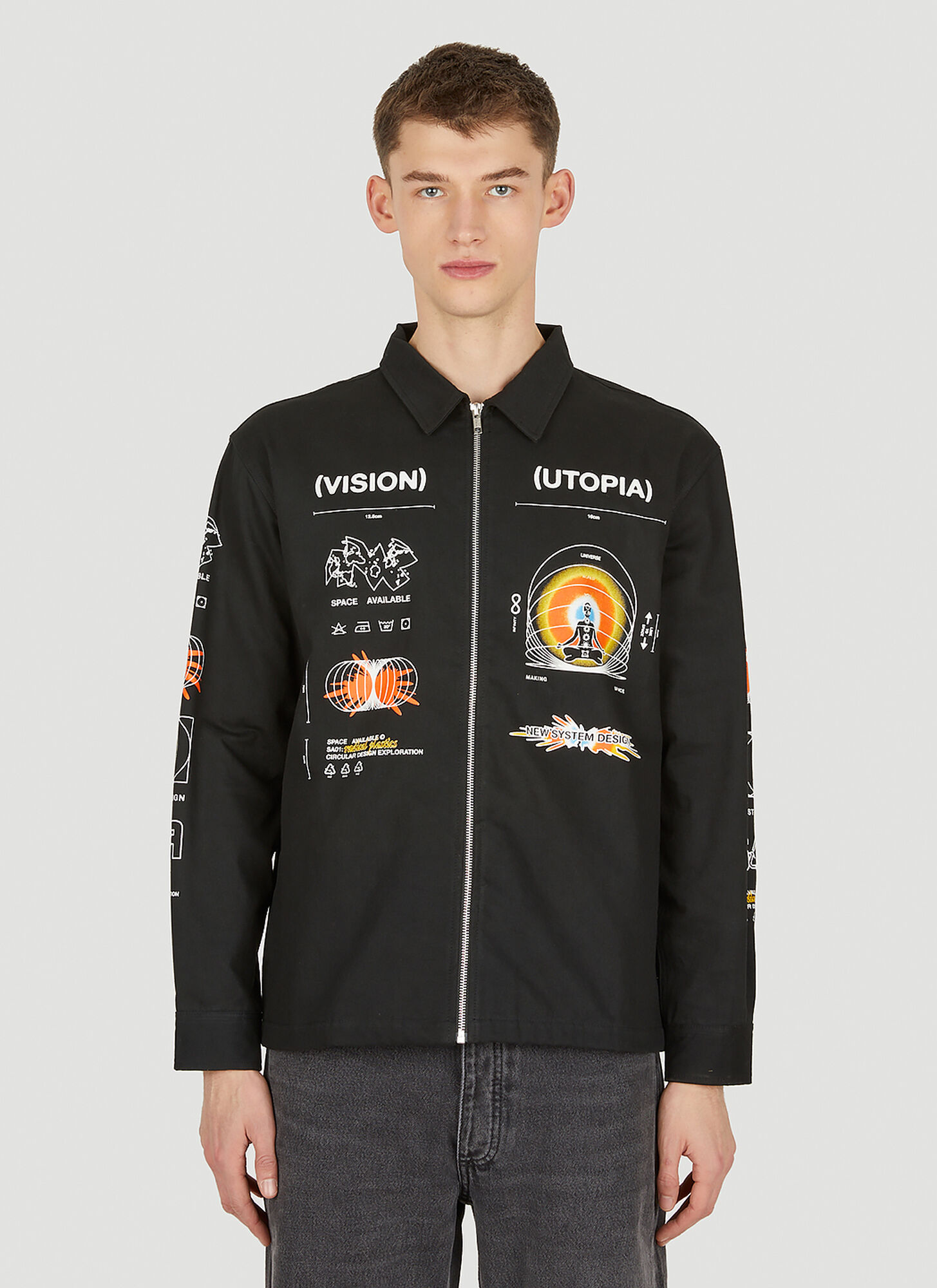 Space Available Utopia Work Jacket Unisex Black | ModeSens