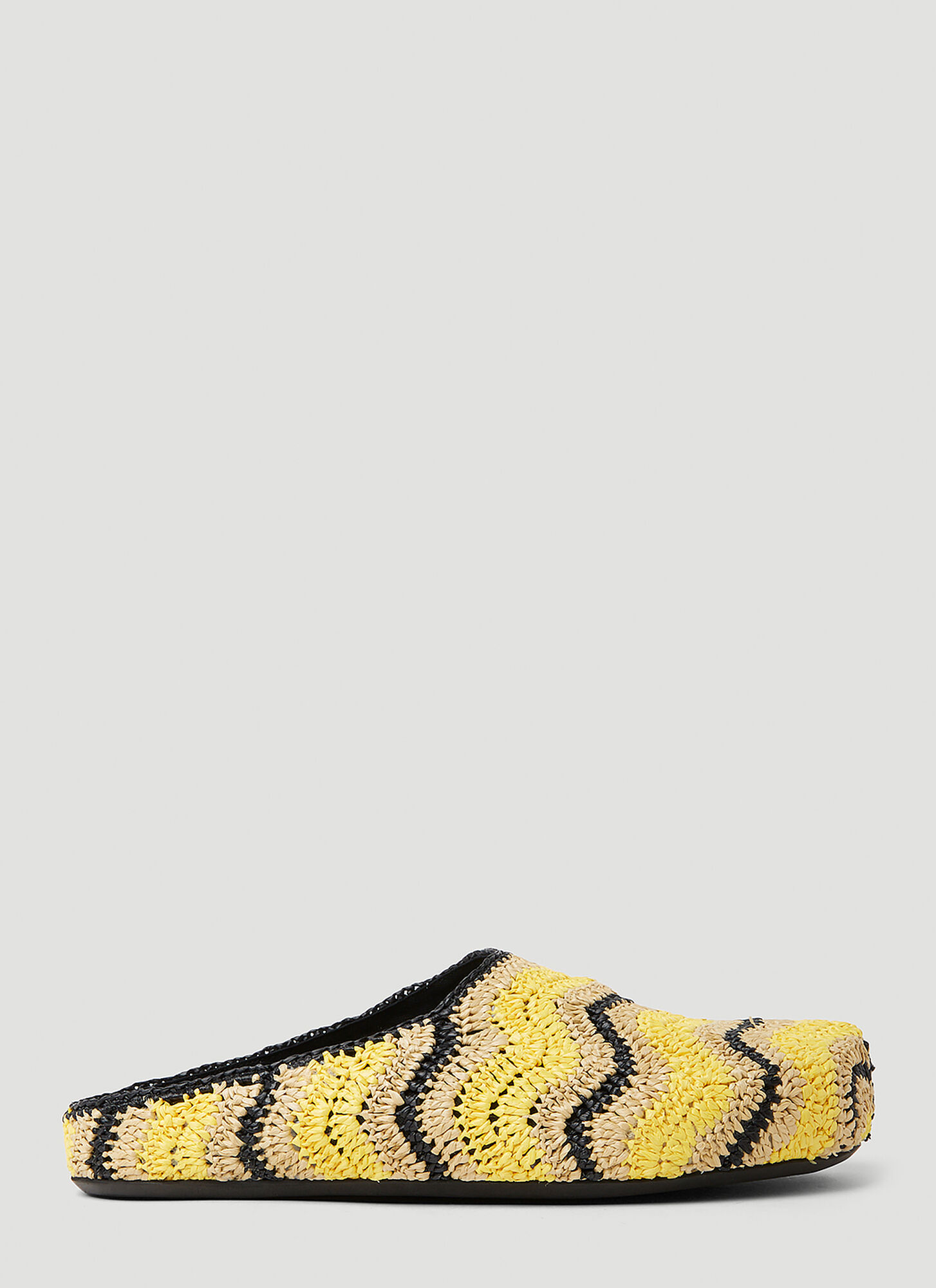 Marni X No Vacancy Fussbet Sabot Raffia Mules In Yellow | ModeSens
