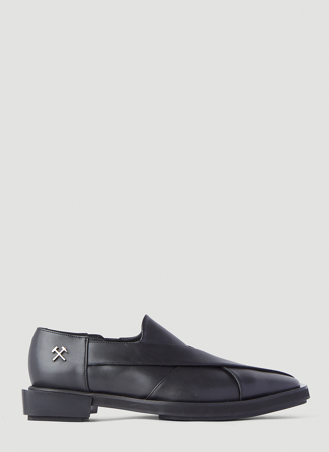GmbH Men's Chappal Faux-Leather Slip-Ons in Black | LN-CC