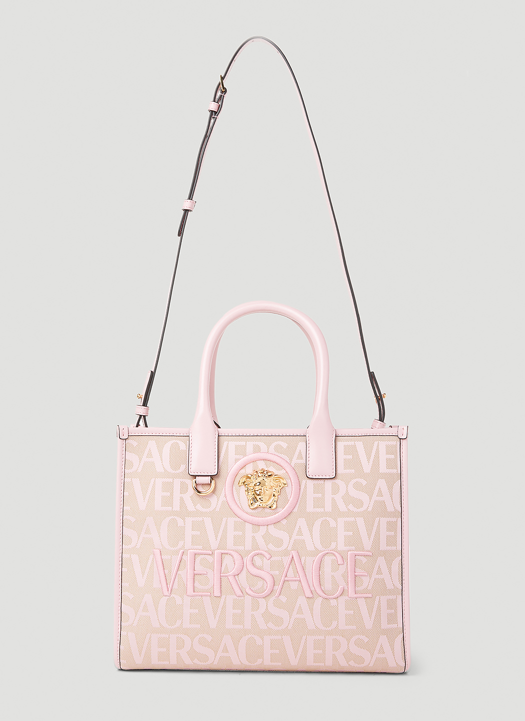 Versace Women's Allover Small Tote Bag in Pink | LN-CC®