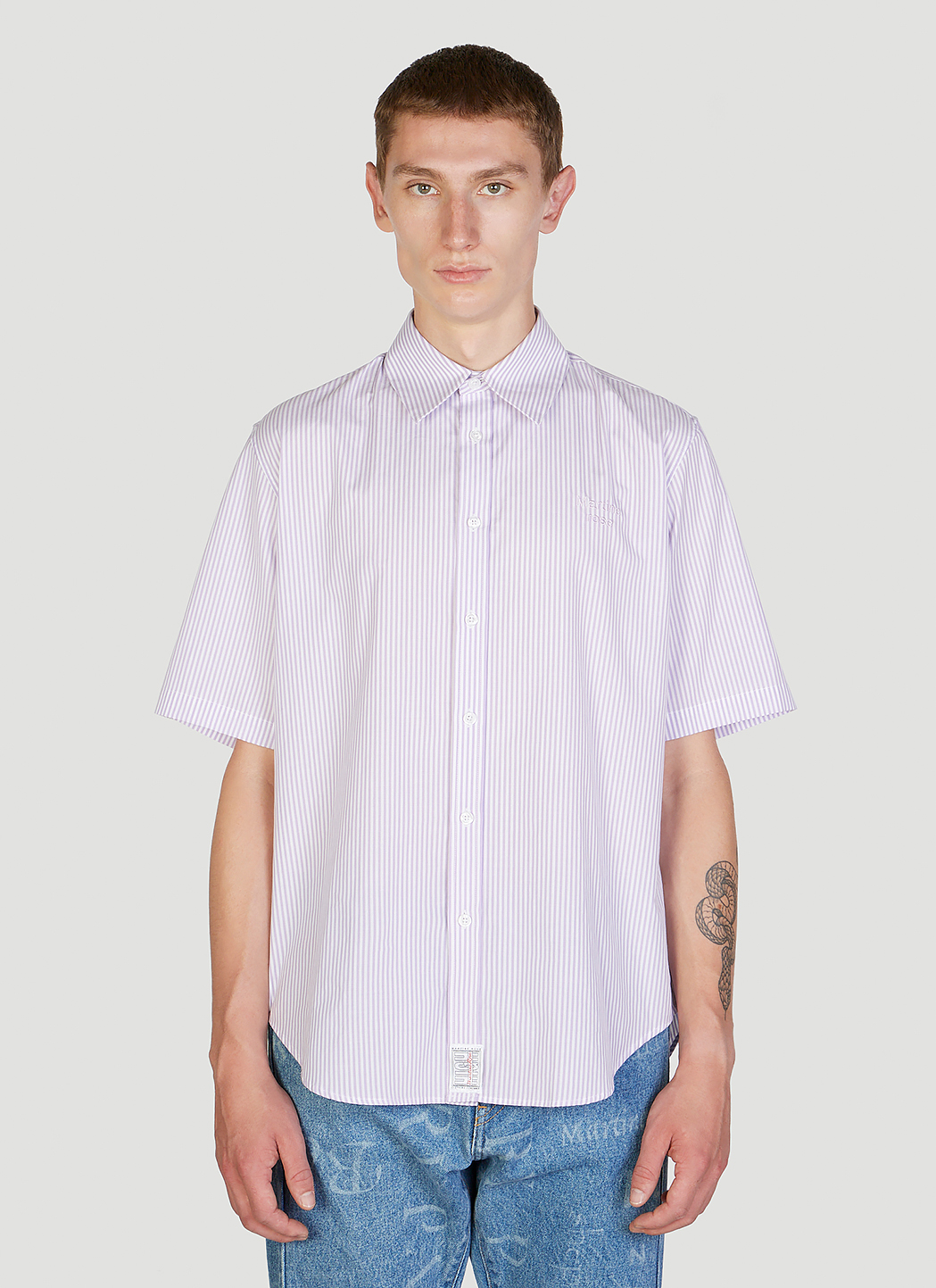 Martine Rose Men's Classic Short Sleeve Shirt in Lilac | LN-CC®