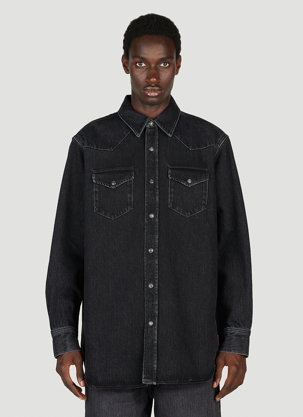 Acne Studios Men's' Oversized Denim Shirt in Black | LN-CC® Acne Studios Men's' Oversized Denim Shirt in Black | LN-CC®
