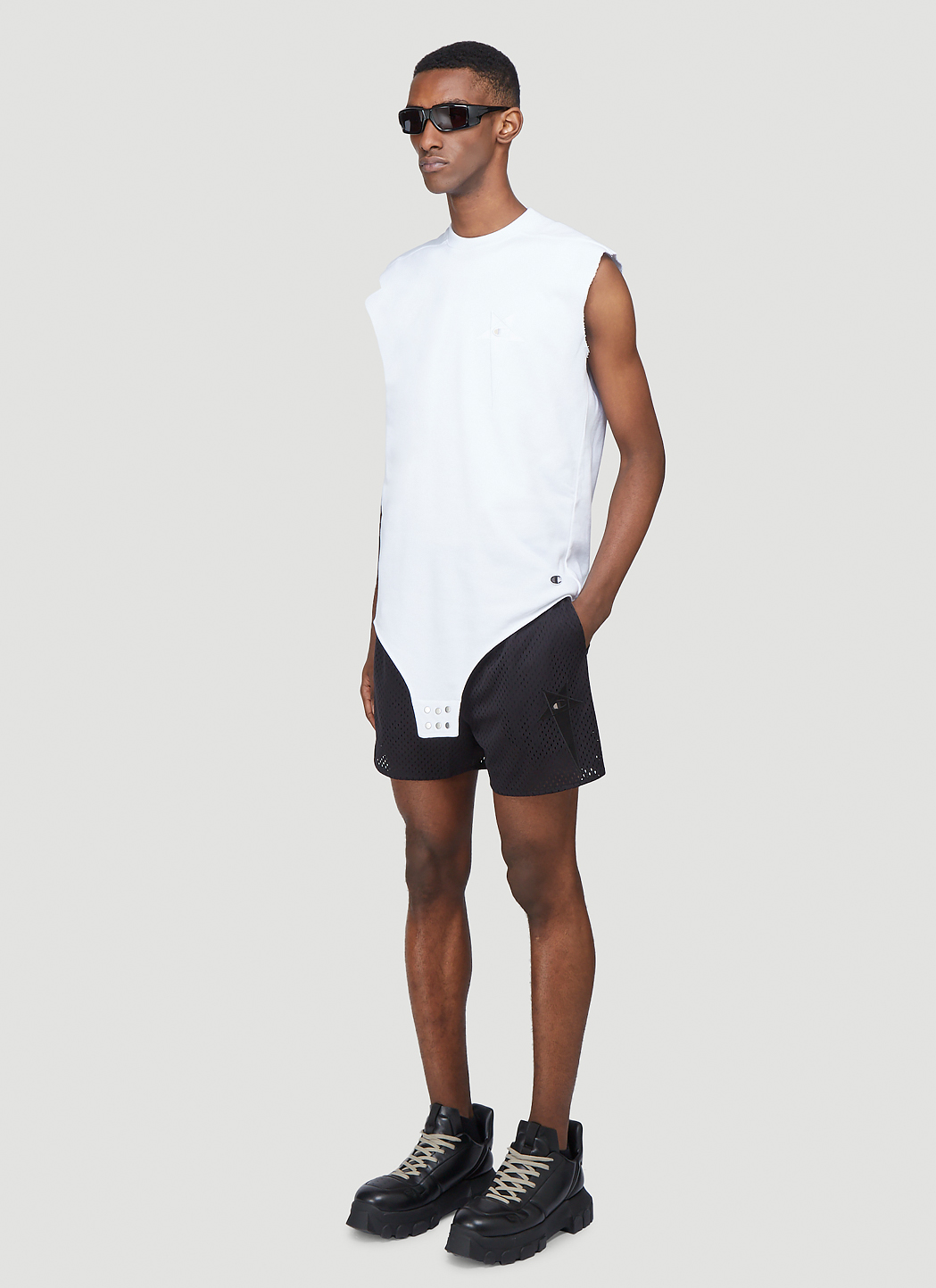 Rick Owens X Champion Unisex Logo Sleeveless Sweatshirt Bodysuit in ...